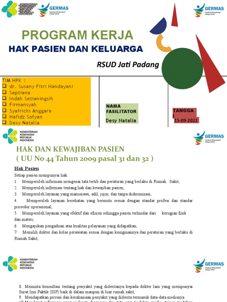 Hak Pasien Dan Keterlibatan Keluarga (HPK) Update Template | PDF