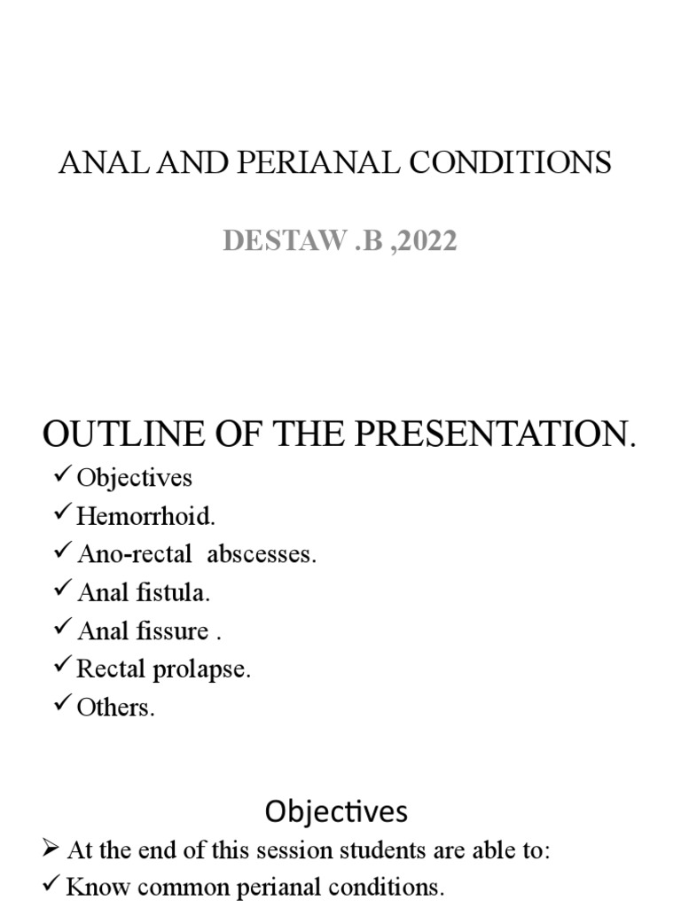 Anal and Perianal Conditions | PDF | Hemorrhoid | Rectum