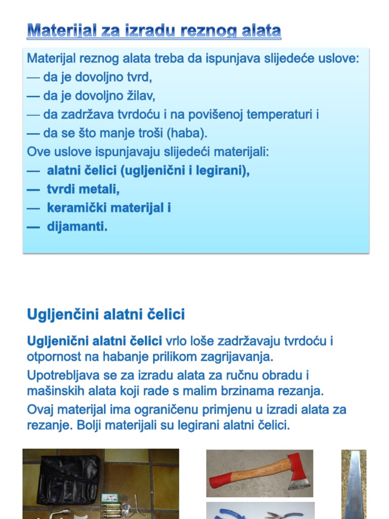 4 Materijal Za Izradu Reznog Alata Osnovna Geometrija Reznog Alata | PDF