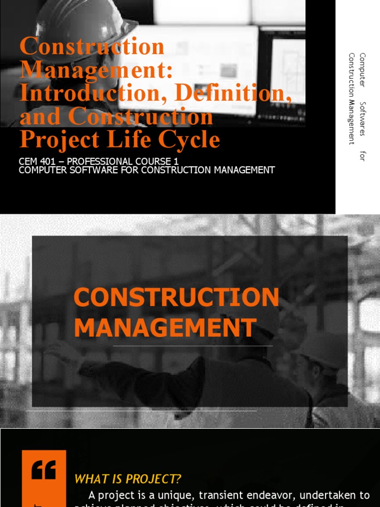 Introduction To Construction Management Software | PDF | Project ...