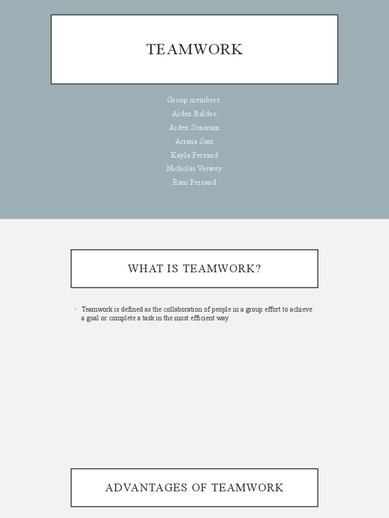 Teamwork | PDF