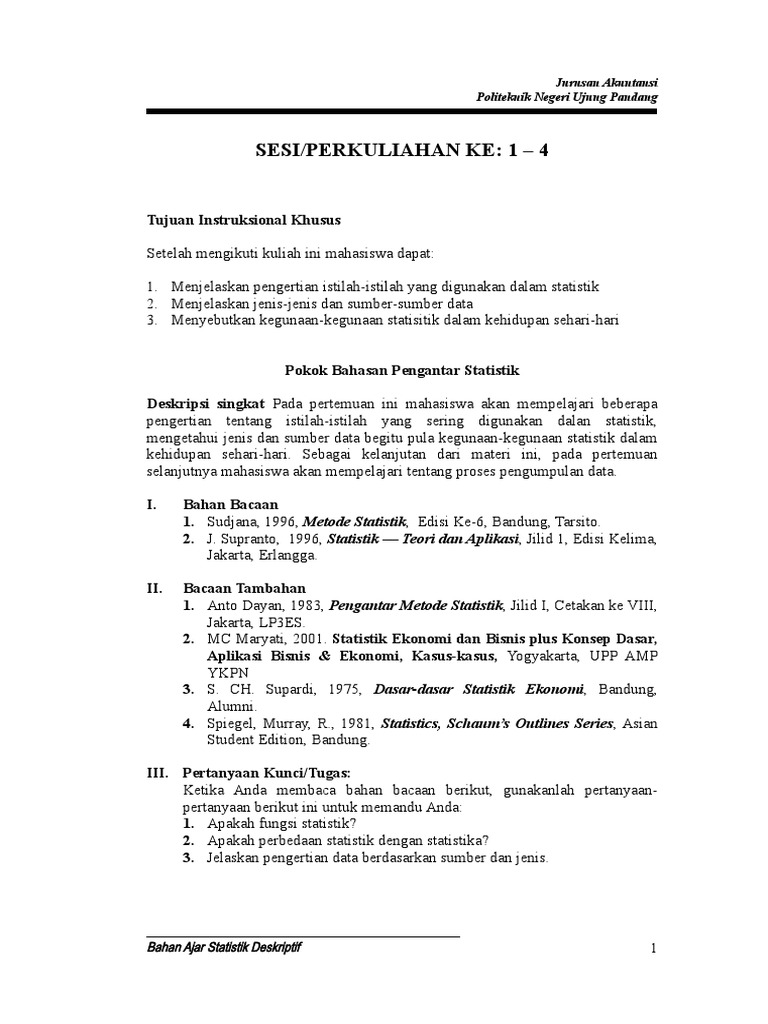 Materi Pengantar Statistik Pdf