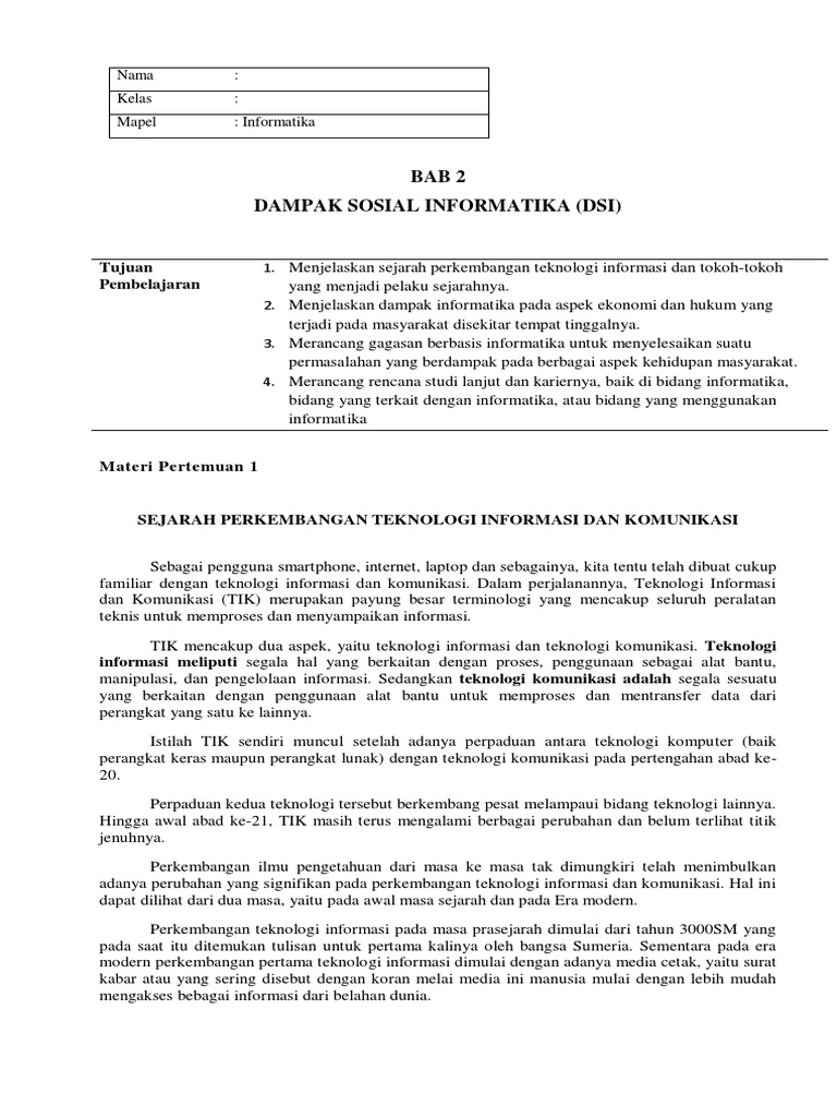 Materi Siswa - DSI Oke | PDF