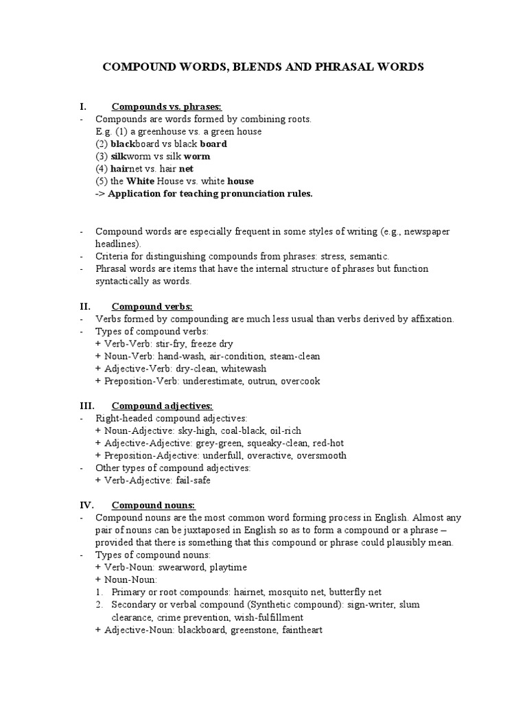 Understanding Compound Words and Blends | PDF | Acronym | Word
