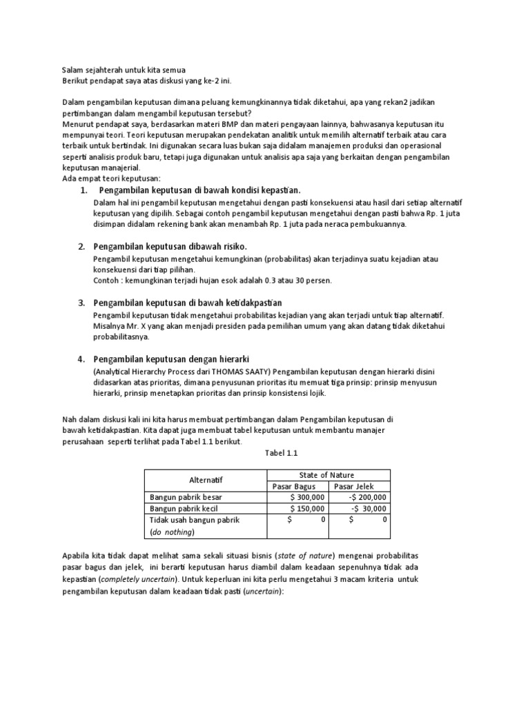 Jawaban Diskusi - 2 (Riset Operasi) | PDF | Bisnis | Pengelolaan Keuangan & Uang