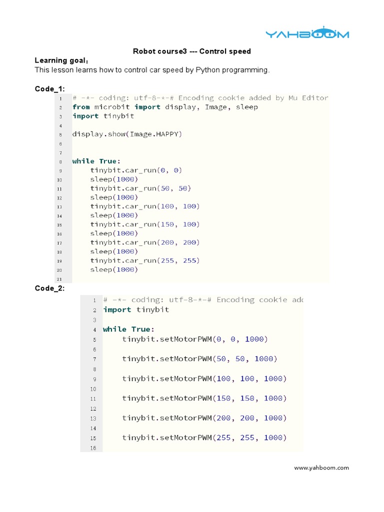 Controlling Car Speed Through Python Programming on Microbit | PDF | Computing | Computer ...