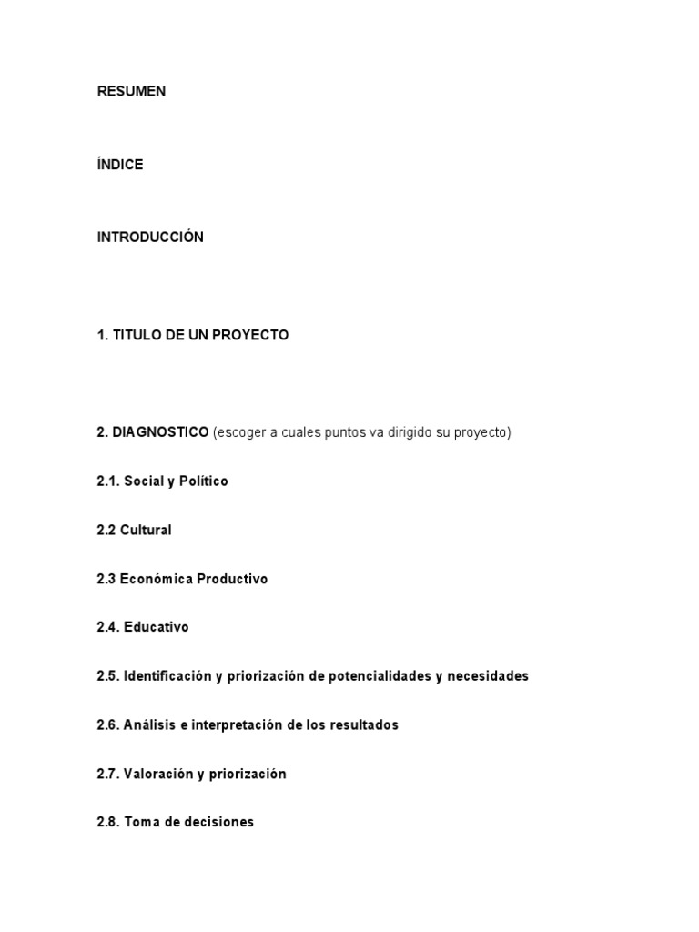 Modelo de Proyecto de BTH | PDF
