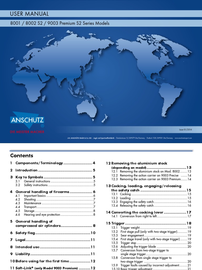 Anschutz 8001 8002 S2 9003 Premium S2 Manual EN-min 1 | PDF | Trigger (Firearms) | Firearms