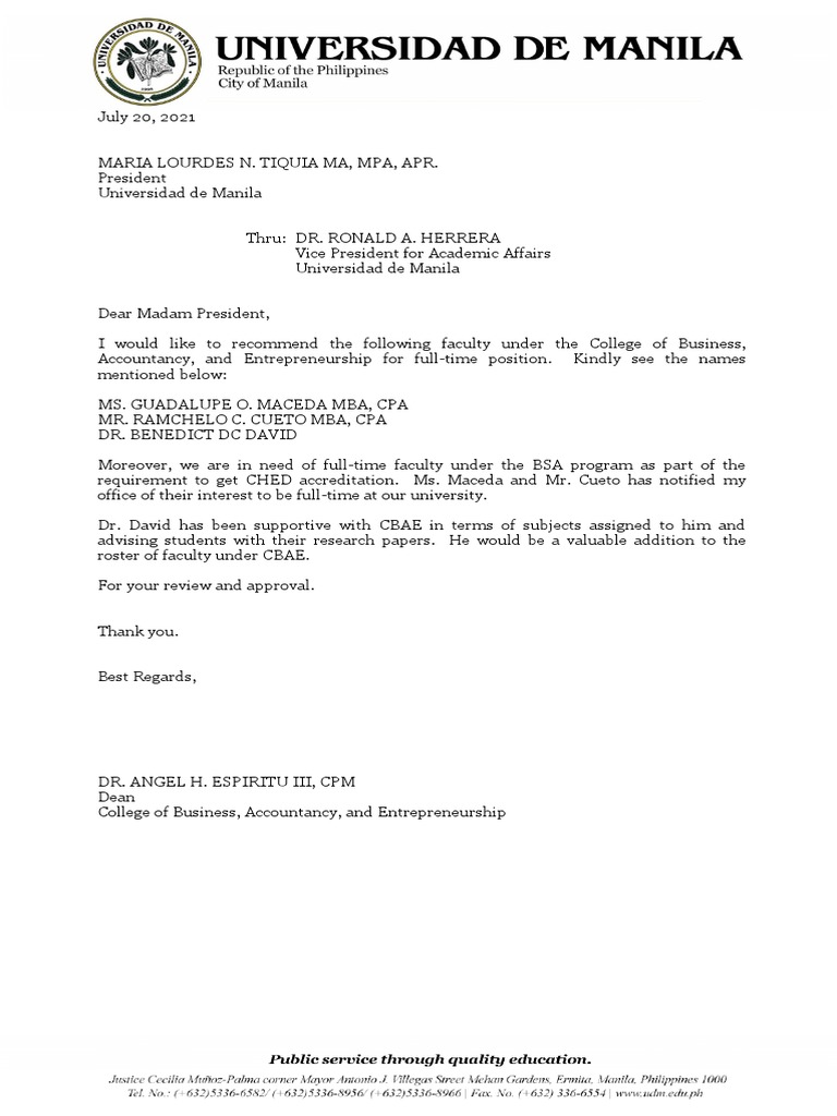 Letter To PMLNT Full Time Position | PDF | Qualifications | Vocational ...
