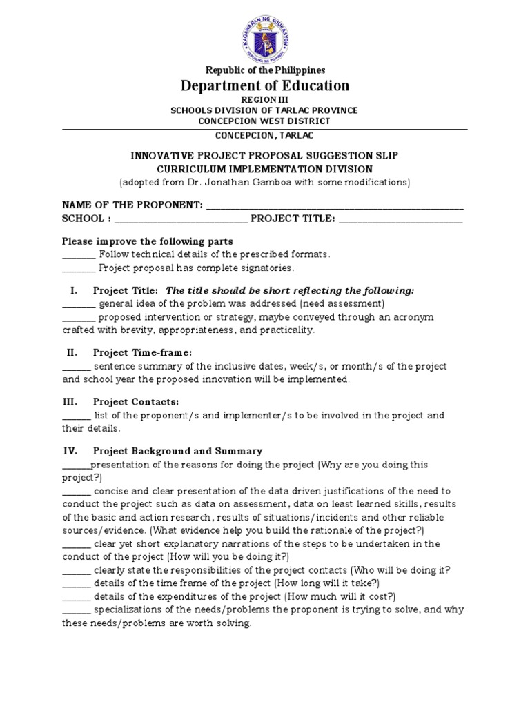 Innovative Project Proposal Guide | PDF | Cognition