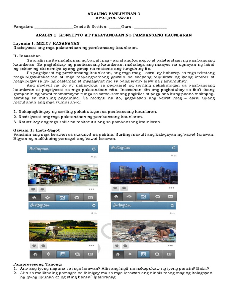 Ap9 QTR4 Aralin 1 | PDF