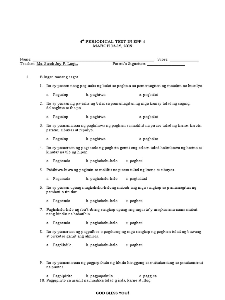 EPP 4th | PDF