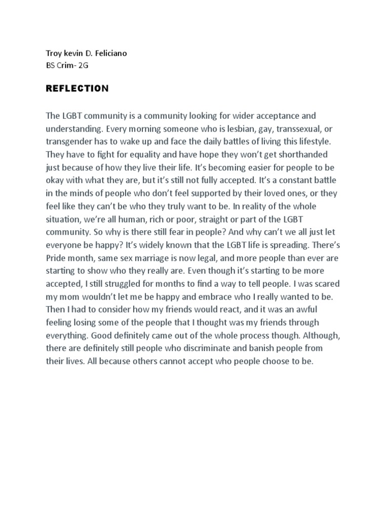 Reflection LGBTQ | PDF