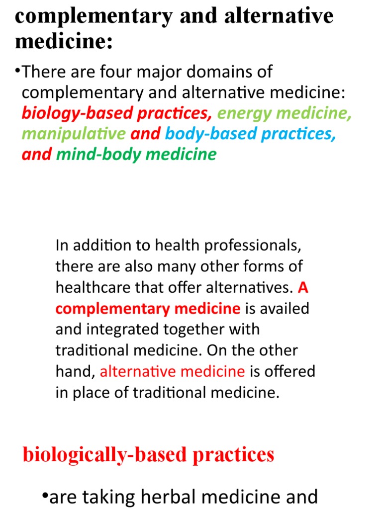 An Overview of Complementary and Alternative Medicine Modalities ...