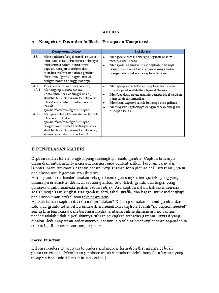 Materi Caption | PDF