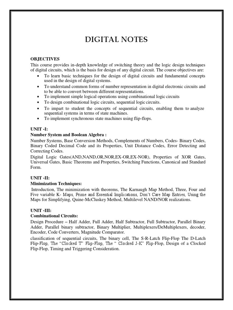 Digital Circuit Design Fundamentals | PDF | Subtraction | Digital ...