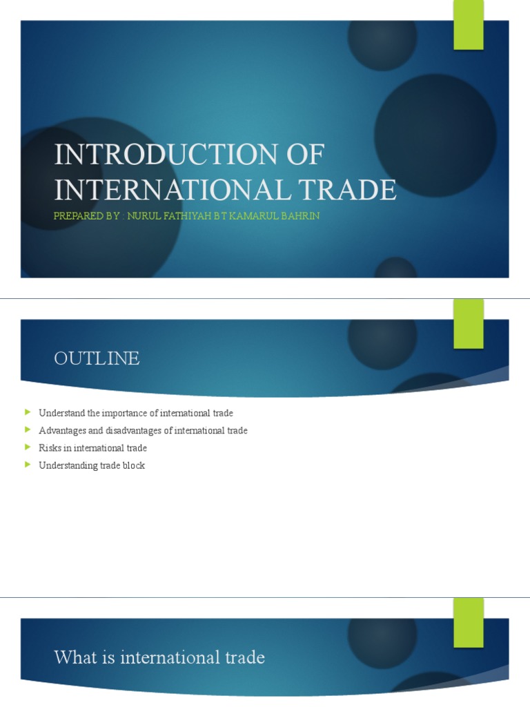 Overview of International Trade Concepts | PDF | Asean Free Trade Area ...