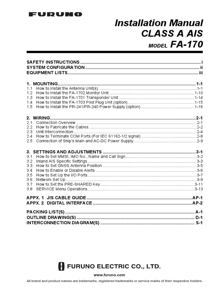 Fa170 Installation Manual | PDF | Coaxial Cable | Electrical Connector