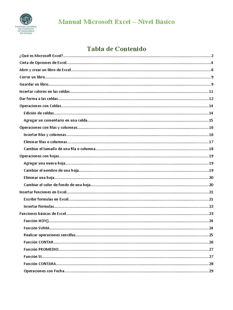 Manual Microsoft Excel Nivel Básico | PDF | Microsoft Excel | Informática Manual Microsoft Excel Nivel Básico | PDF | Microsoft Excel | Informática