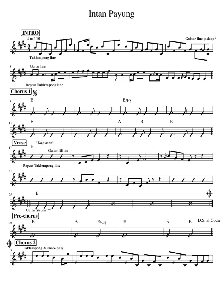 Intan Payung | PDF | Song Structure | Vocal Music