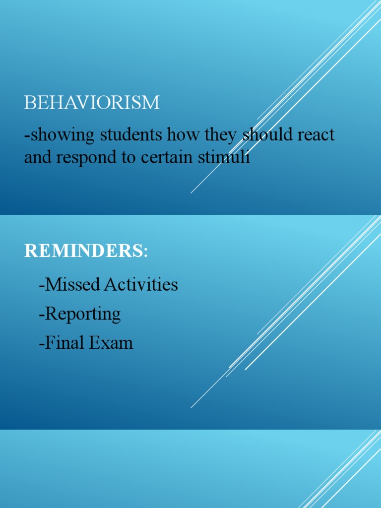 Behaviorism | PDF | Learning Styles | Learning