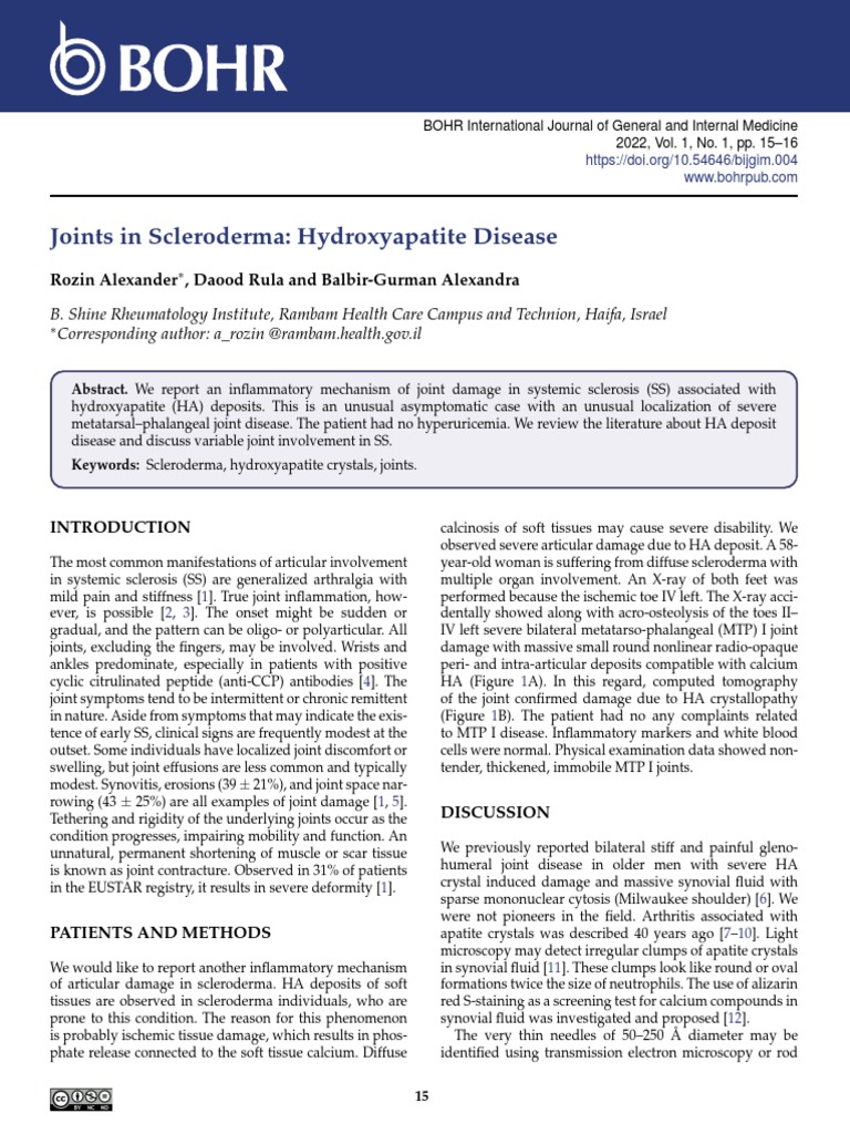 Joints in Scleroderma: HA Disease Insights | PDF | Osteoarthritis ...