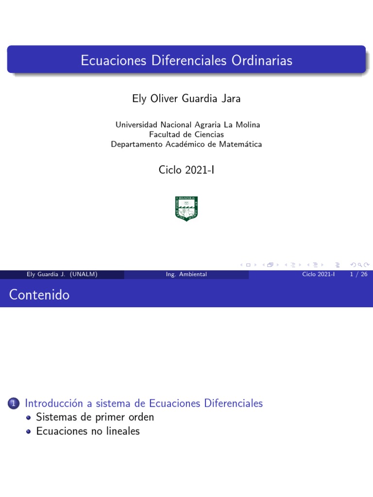 Ecuaciones Diferenciales Ordinarias | PDF | Ecuaciones | Ecuaciones ...