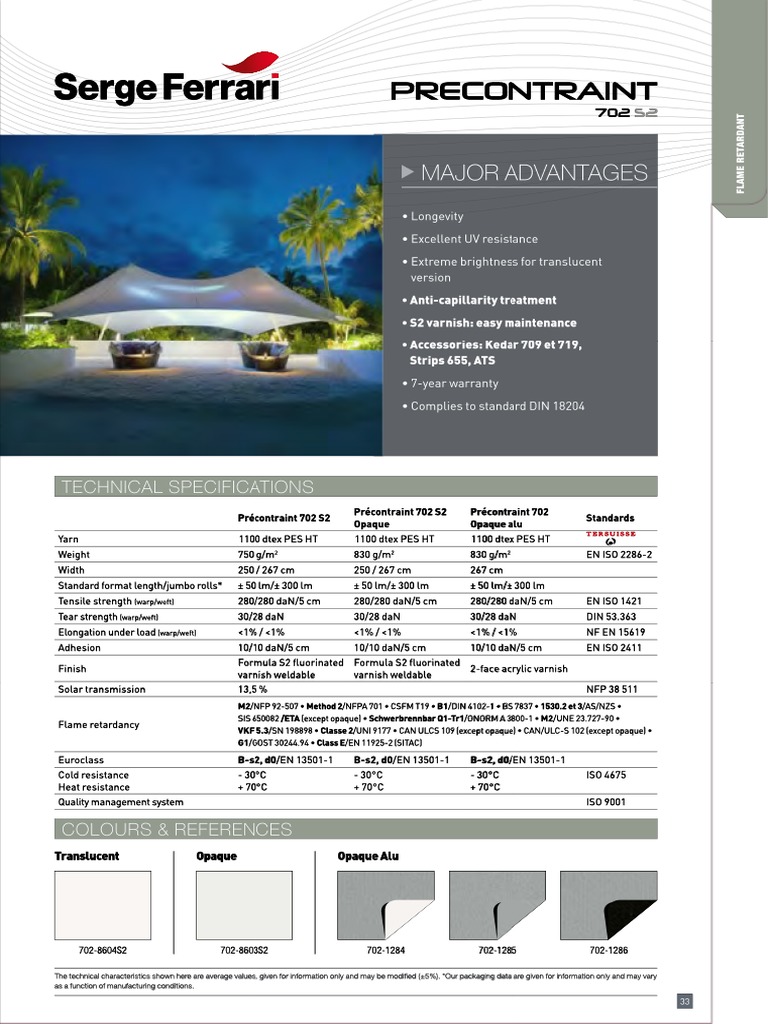 Serge Ferrari 702 Product Brochure | PDF