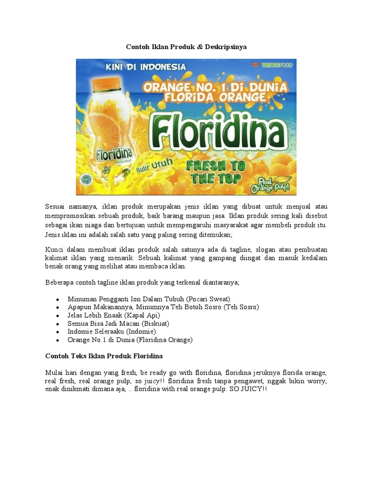 Contoh Iklan Produk | PDF | Karier & Perkembangan