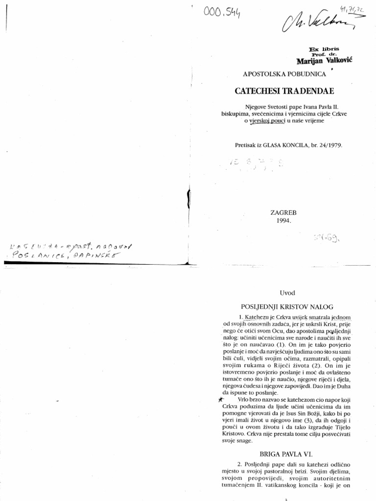 Apostolska Pobudnica, Catechesi Tradendae, A4r | PDF