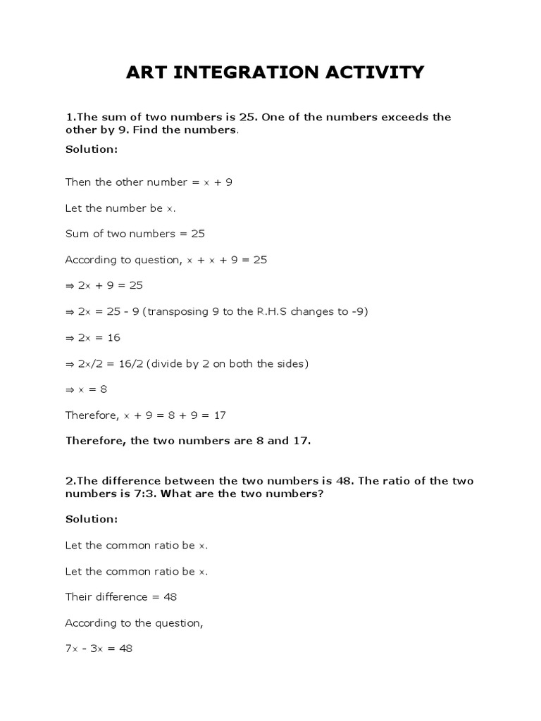 Art Integration Activity Maths | PDF | Mathematics | Mathematical Objects