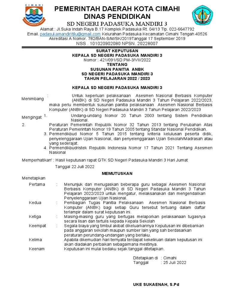 SK Panitia Anbk | PDF