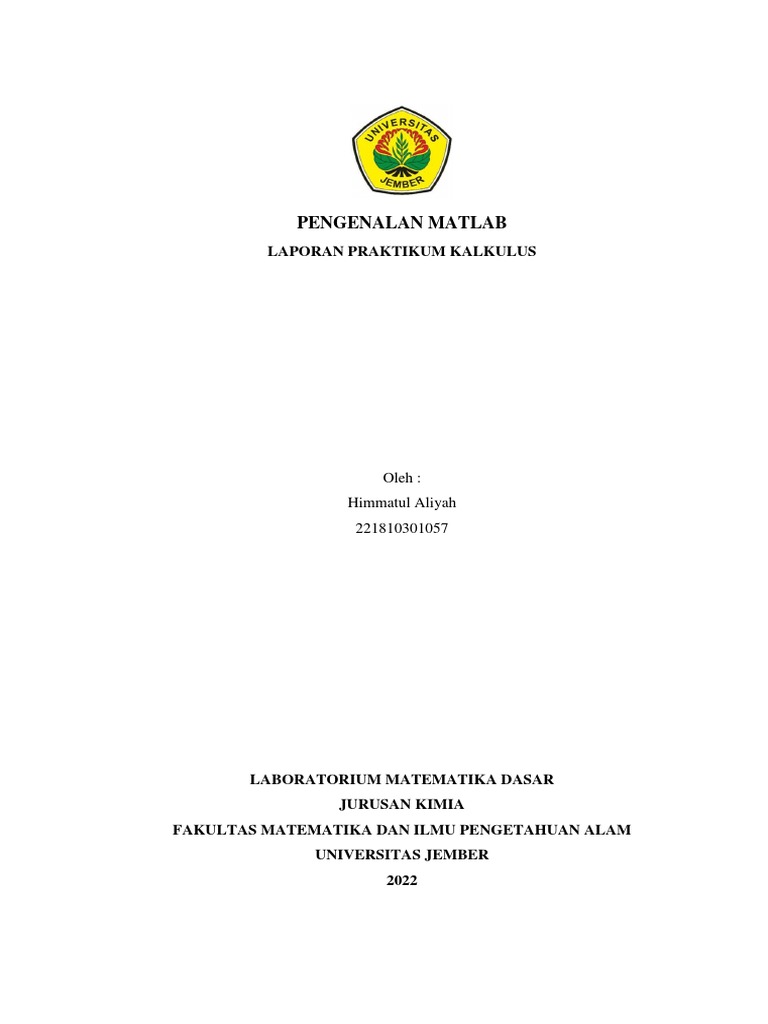 Laporan Pengenalan Matlab | PDF