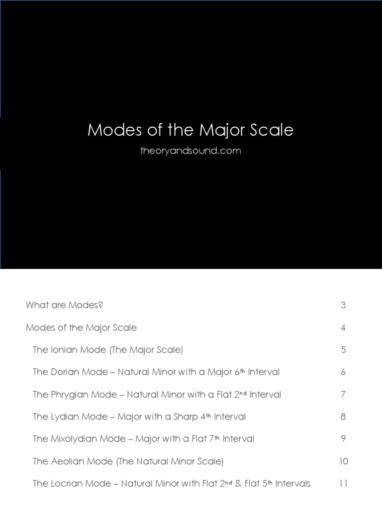 Modes of The Major Scale - Theory and Sound | PDF | Mode (Music ...