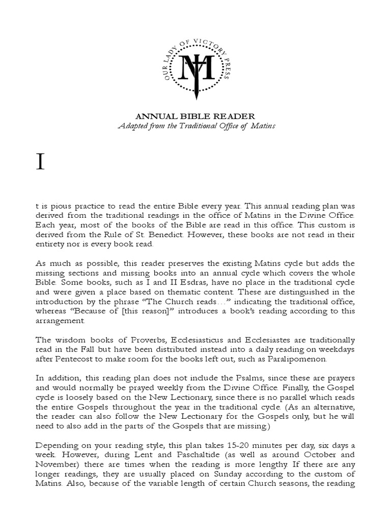 Annual Bible Reader | PDF | Lectionary | Advent