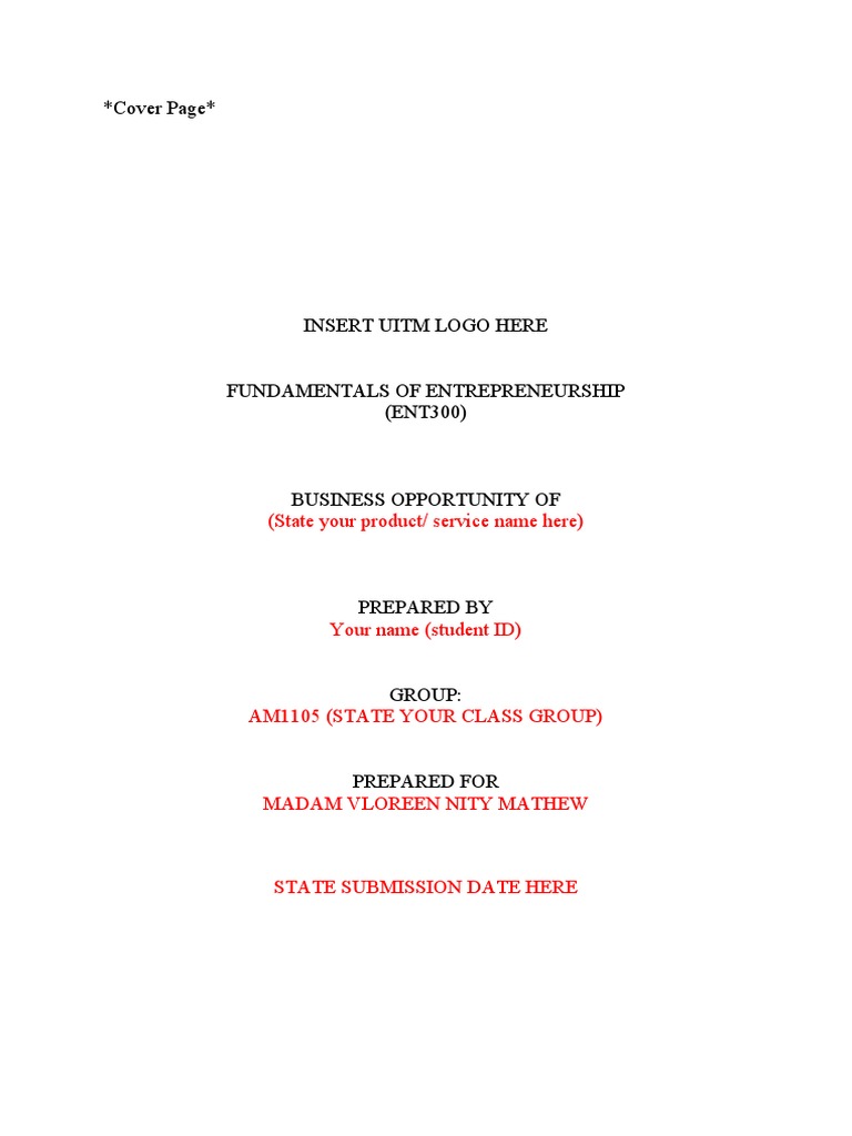 A1. Business Opportunity Template (Mac 2022) | PDF | Profit (Economics ...