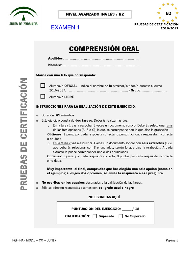 Examenes Eoi | PDF | Prueba (evaluación)
