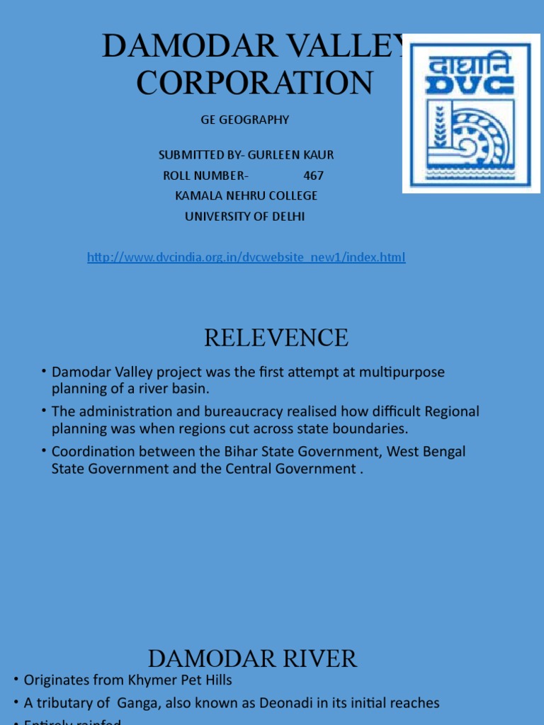 DVC Geography Project on Damodar Valley Corporation | PDF | Earth ...