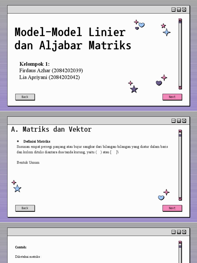 Model-Model Linier Dan Aljabar Matriks | PDF