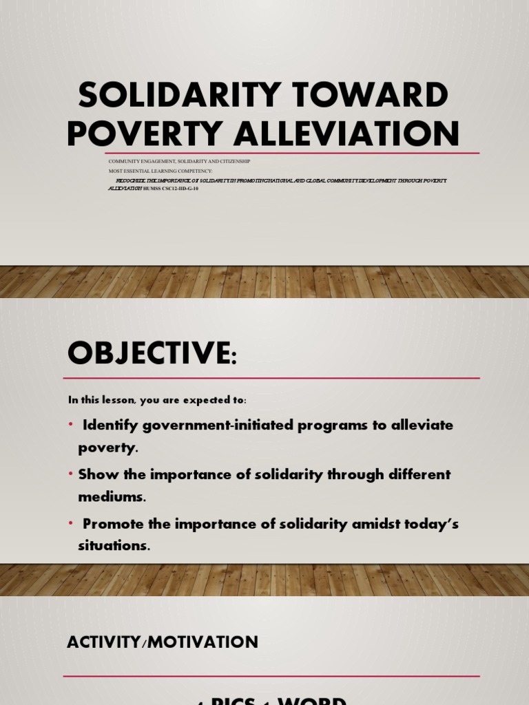 Solidarity Towards Poverty Alleviation | PDF | World Food Programme ...