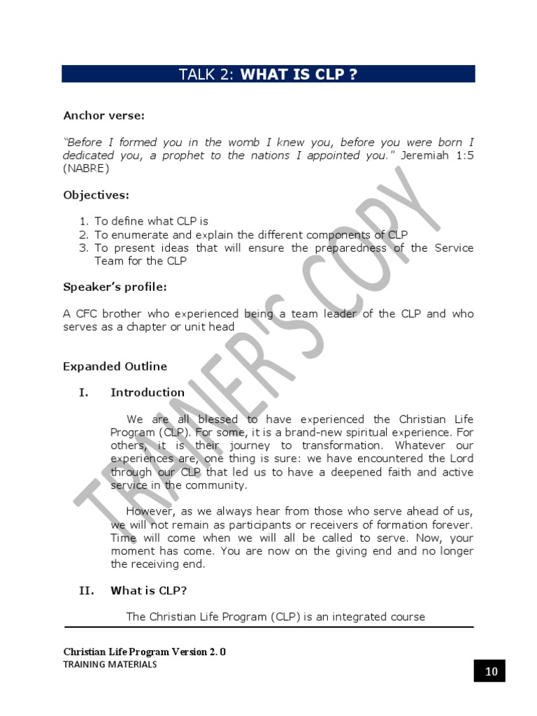 Talk-2-What-is-CLP | PDF | Abrahamic Religions