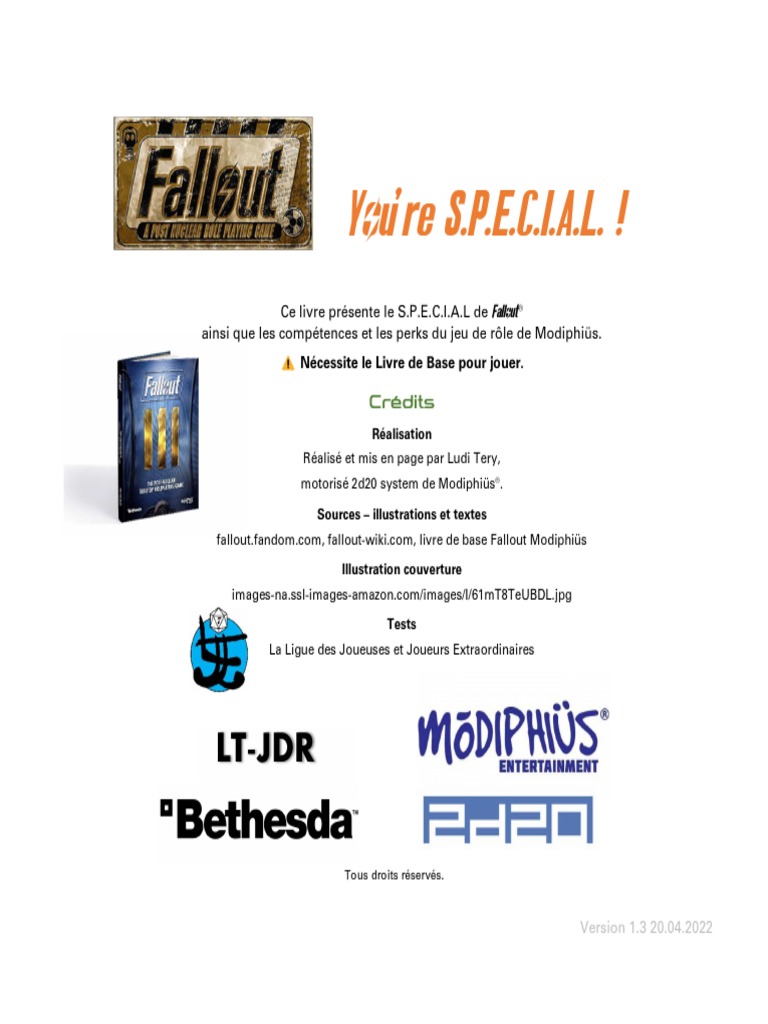 Fallout 2d20 - You're SPECIAL by LT - IMP. V1.3 | PDF