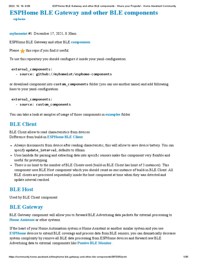 ESPHome BLE Gateway and Other BLE Components - Share Your Projects! - Home Assistant Community ...