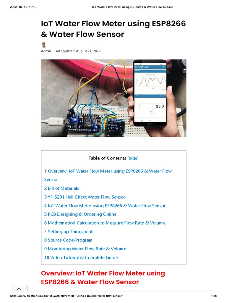IoT Water Flow Meter with ESP8266 | PDF | Flow Measurement | Internet Of Things