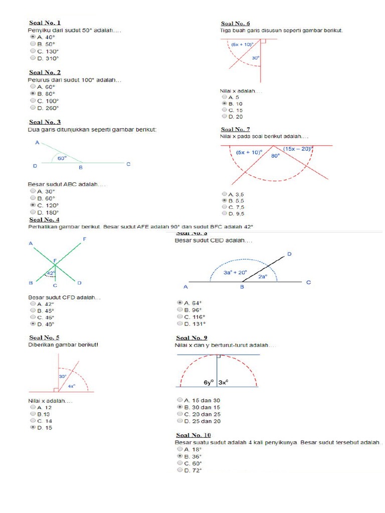 Soal Pelurus Dan Penyiku | PDF