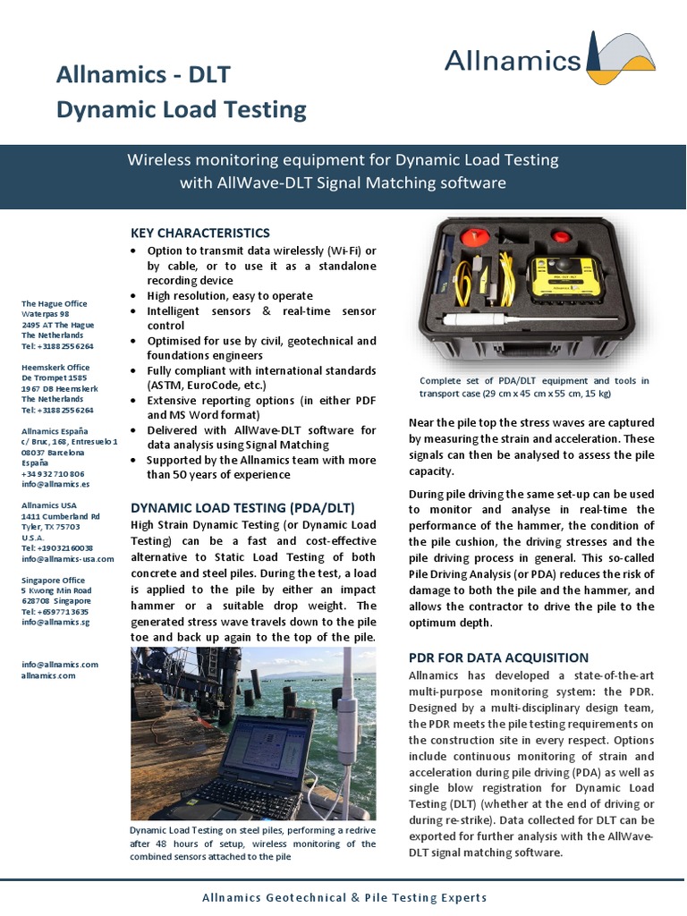 Brochure Allnamics DLT en Rev11 | PDF | Geotechnical Engineering | Deep ...