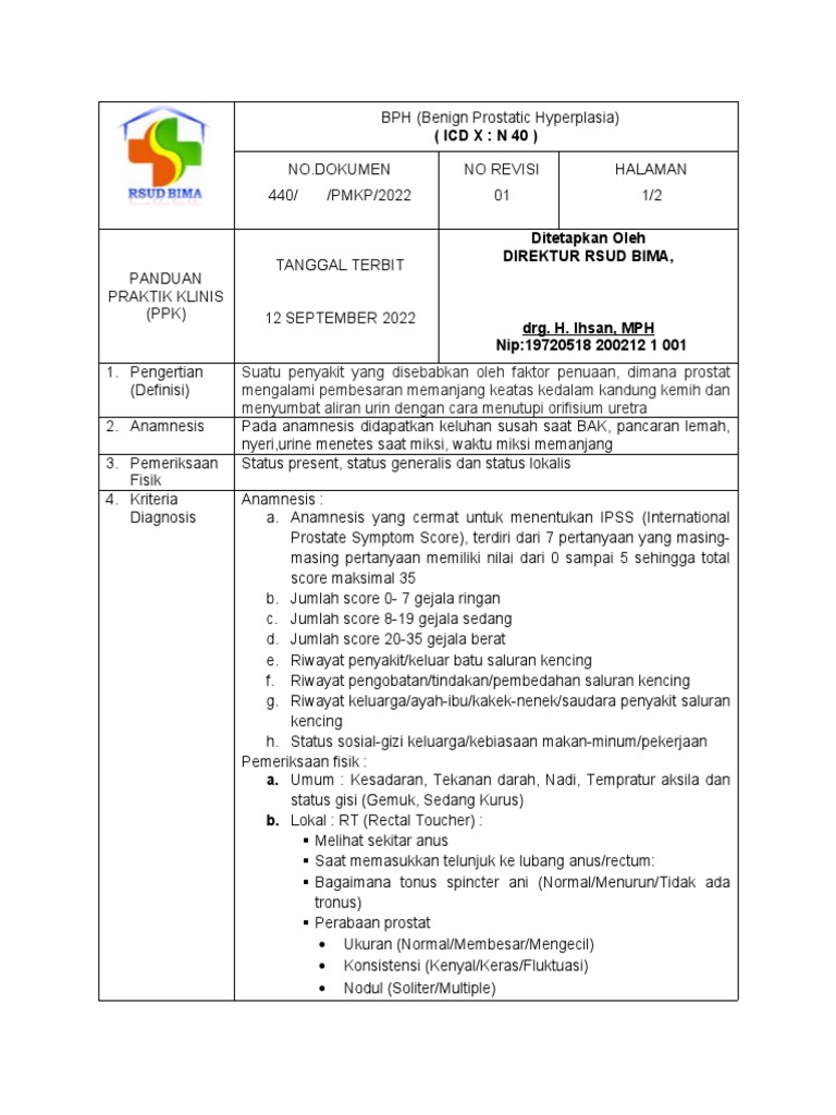 BPH (Benign Prostatic Hyperplasia) | PDF