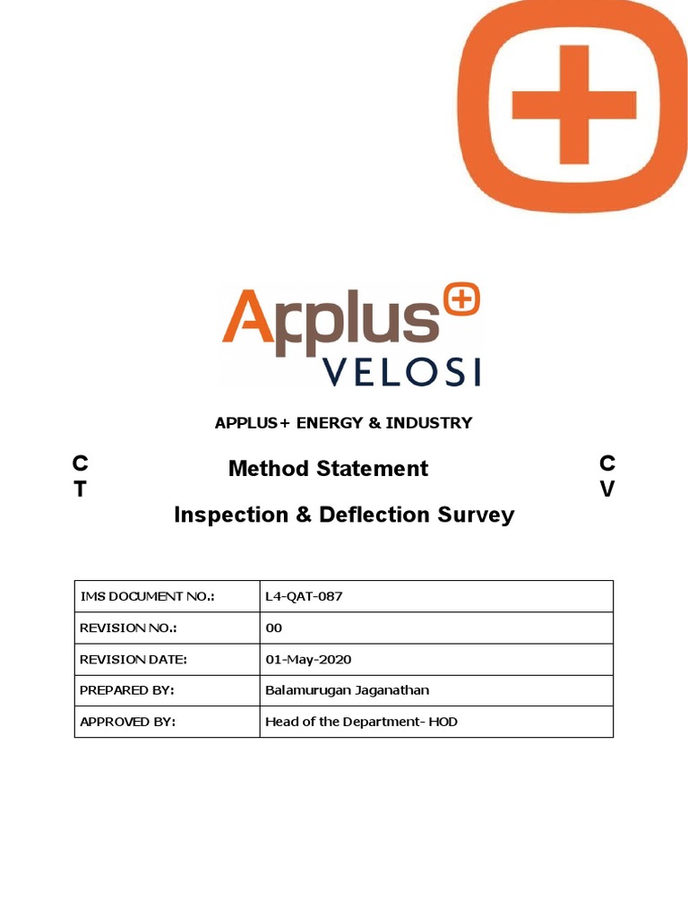 L4-QAT-087 Method Statement For CCTV & Deflection Survey | PDF | Closed ...