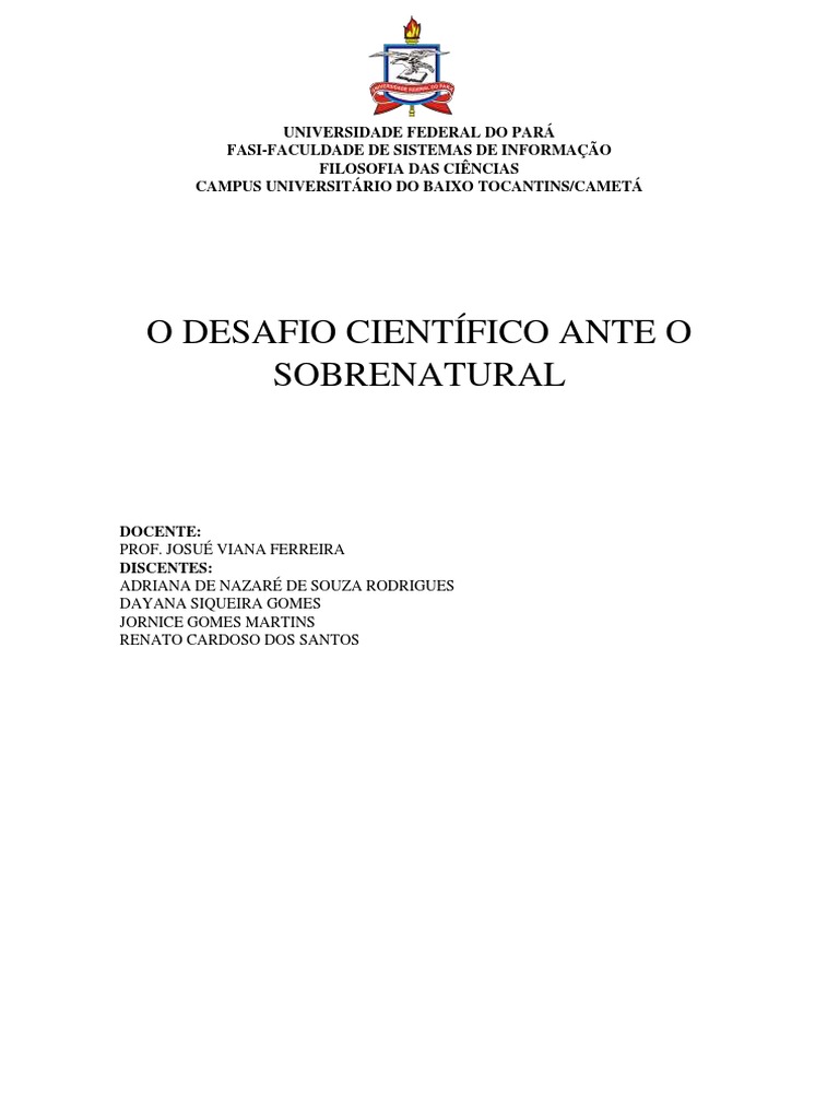 O Desafio Científico Ante o Sobrenatural | PDF | Science | Método científico