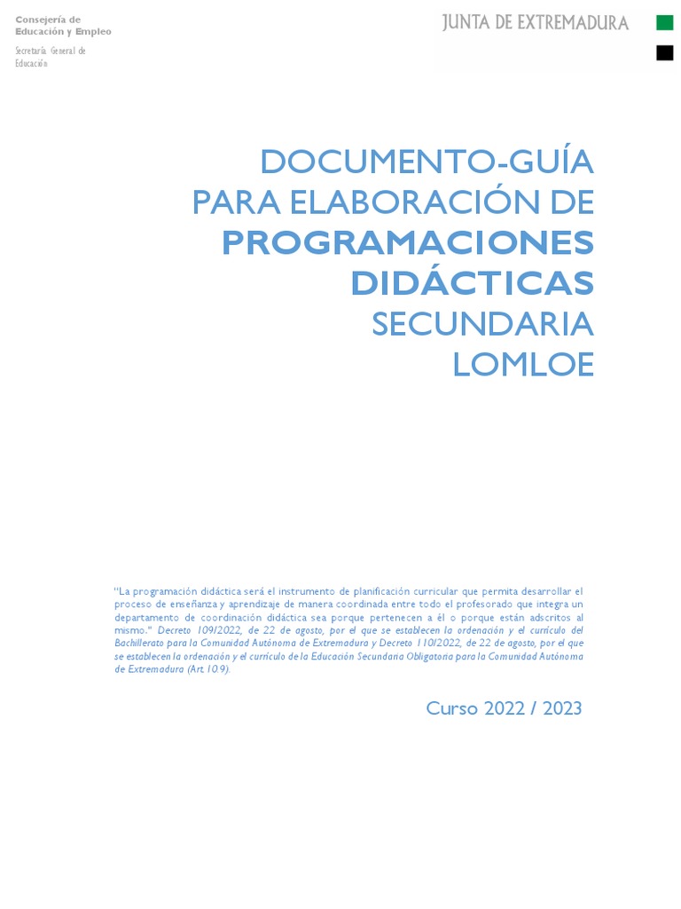 Guia Elaboracion Programacion LOMLOE-2 | PDF | Evaluación | Plan de estudios